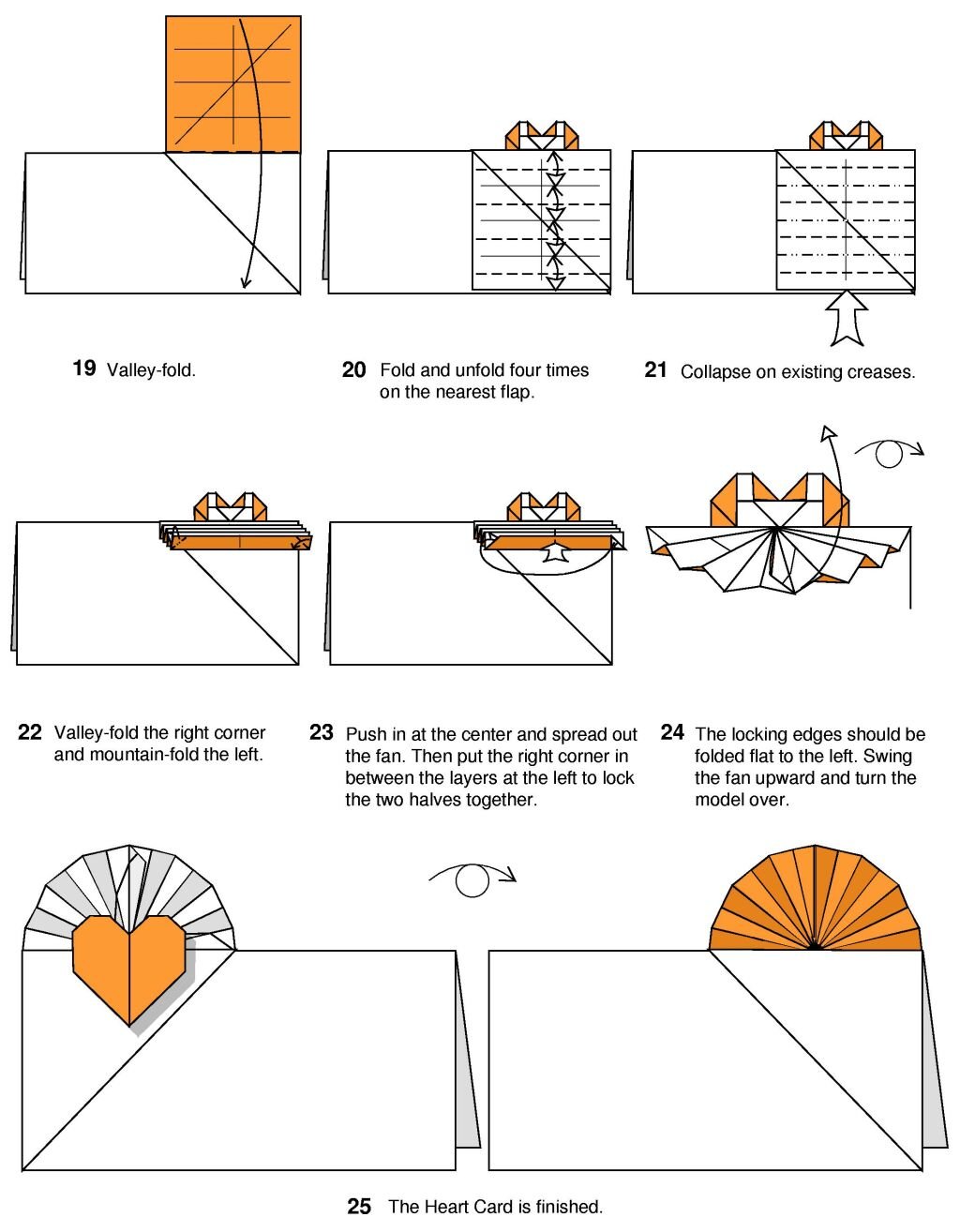 Heart Table Card | Paper Heart Table Card | Free Origami Diagrams